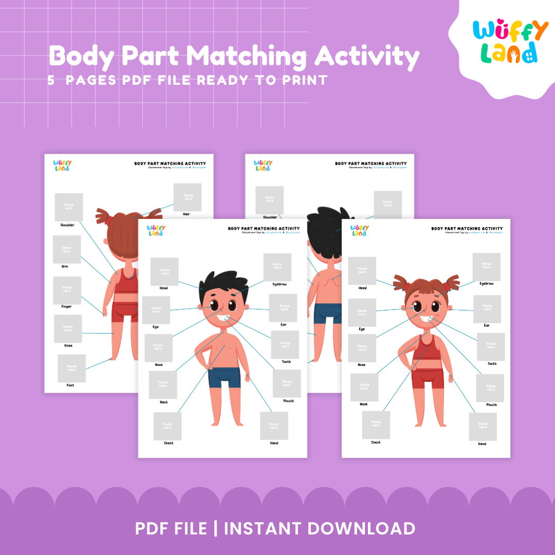 Body Part Matching Activity, Body Part for Kids, Toddler Busy Book ...