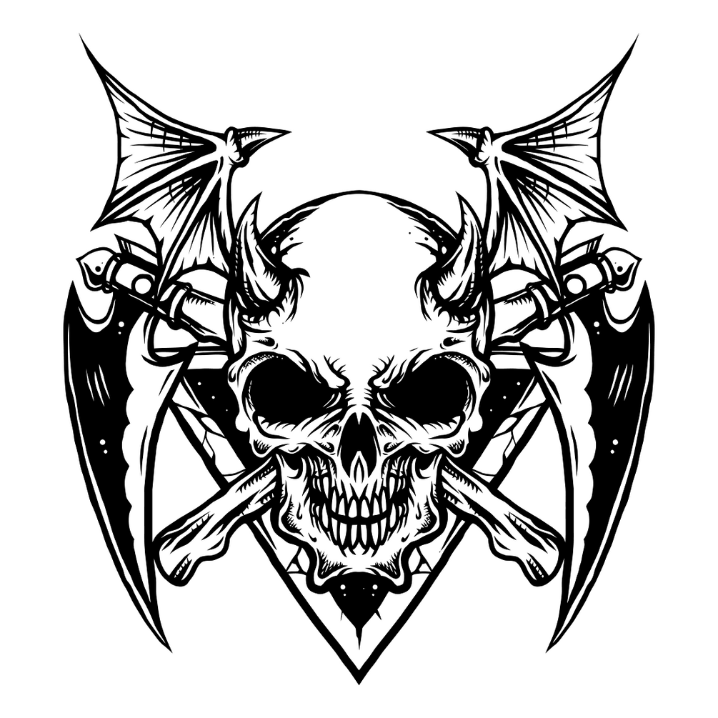 "Infernal Crest" – Demon Skull Vector Emblem