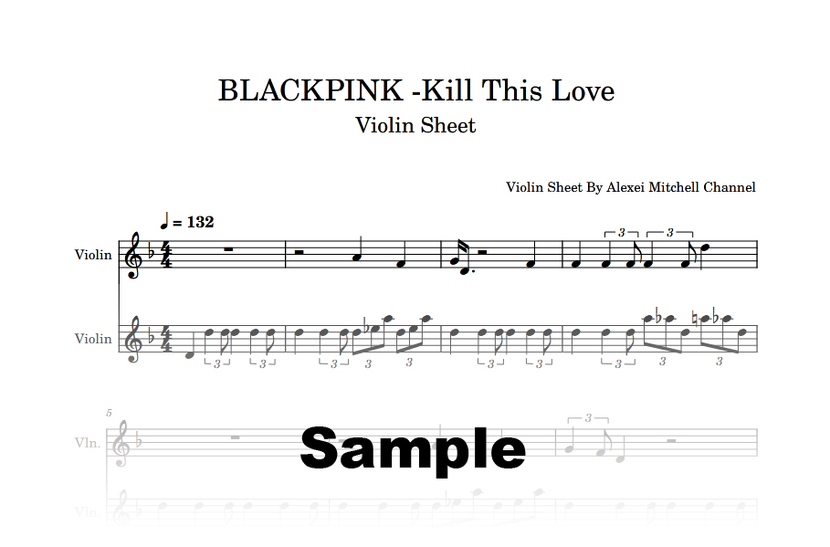 BLACKPINK - Kill This Love Violin Sheet