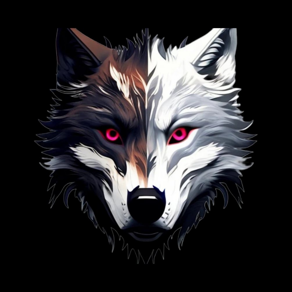 High graphic wolf two color aggressive pic best for profile pic for ...