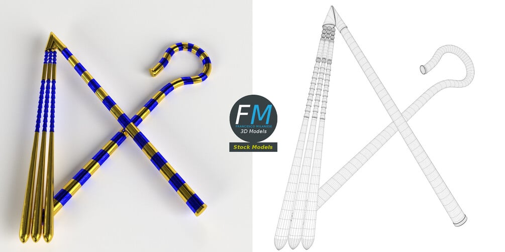 3D MODEL - Crook and flail