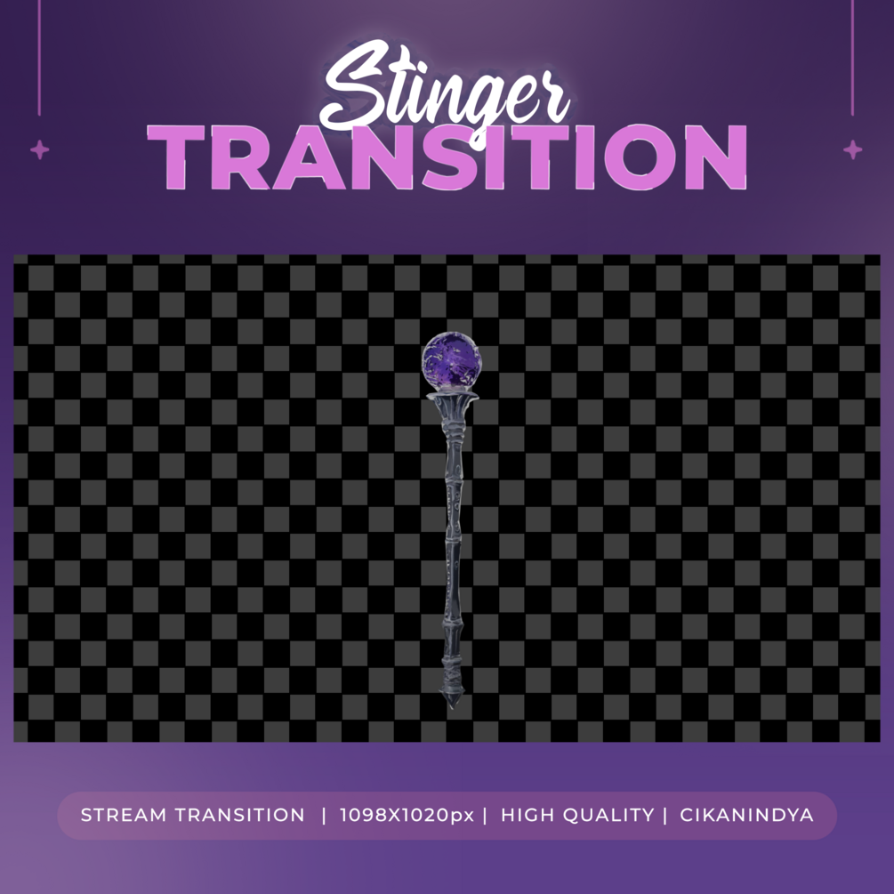 Animated Stinger Transition Mystic Orb Staff | Magical Stream Overlay ...