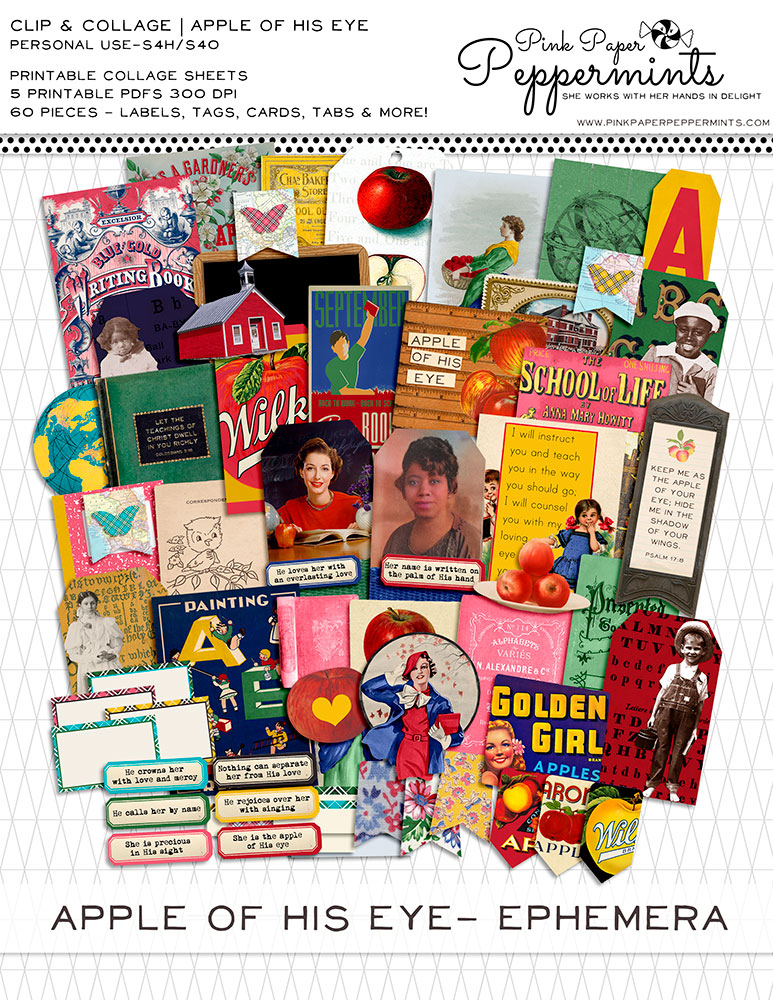Apple of His Eye | Ephemera Collage Sheets