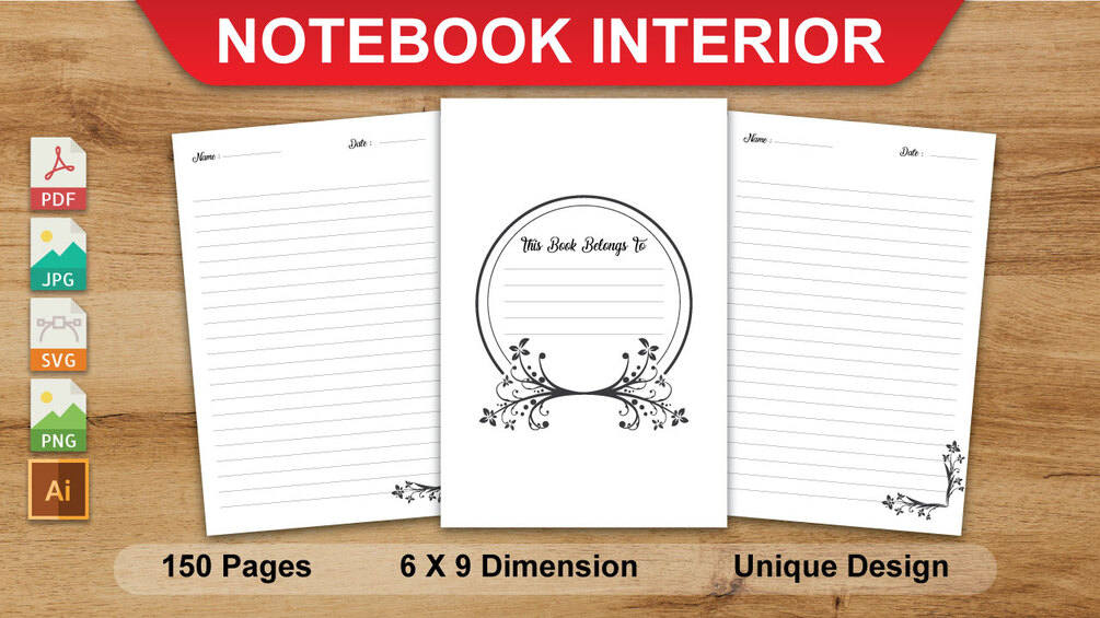 Journal NoteBook KDP interior template