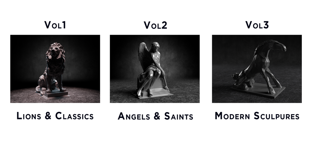 Low Poly Kpack for Kitops - Statues PRO (Vol.1-3)