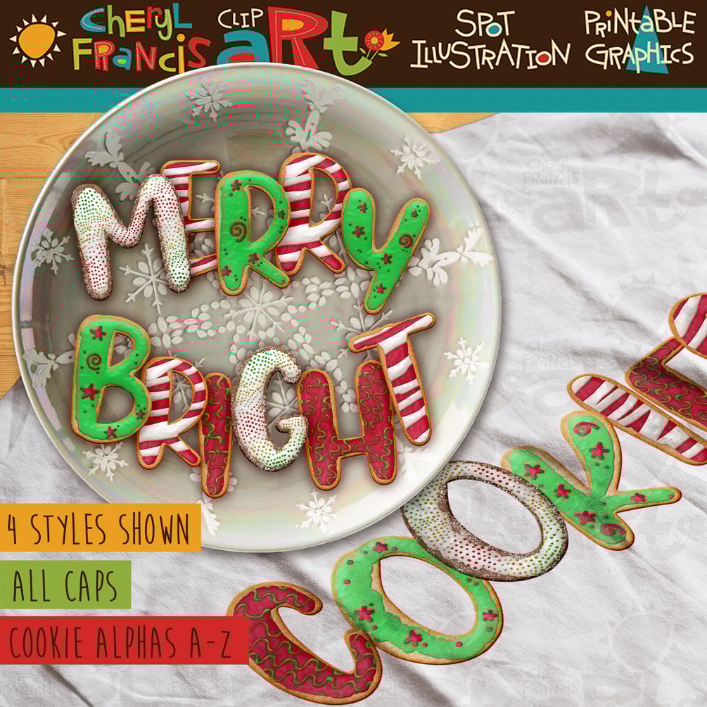 Printable Alphabet Christmas Cookie 4 Complete Alphas