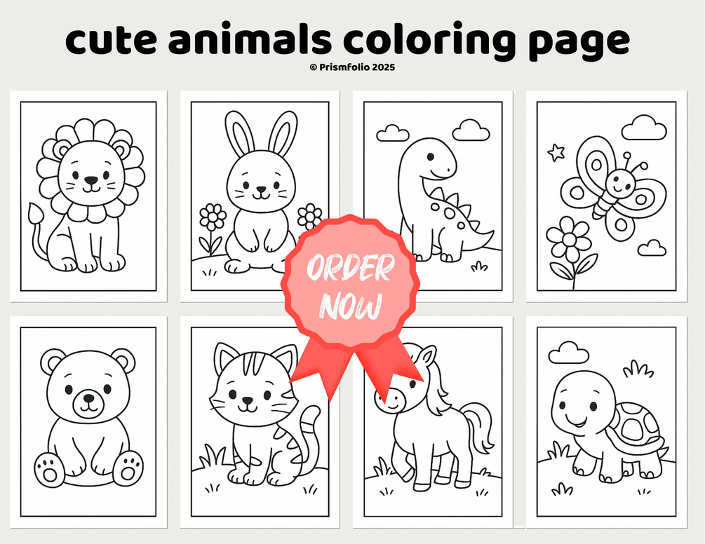 Cute Animals Coloring Page