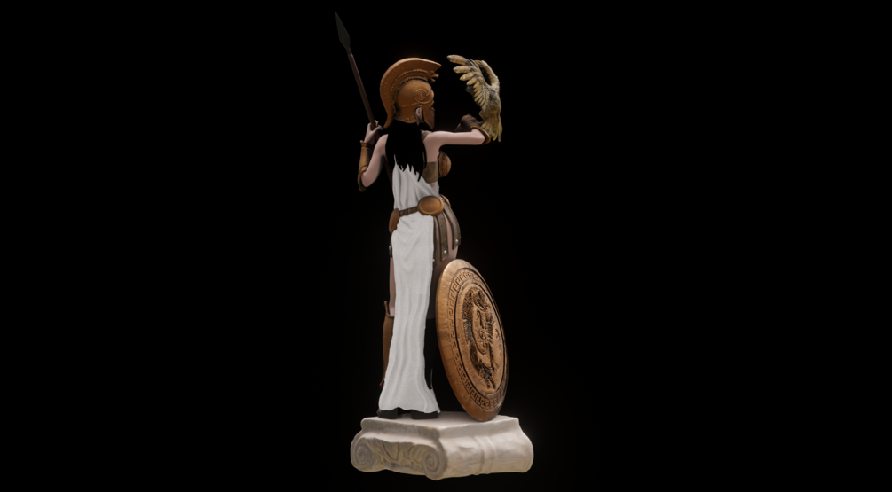 Athena Greek Goddess - 1to10 statue STL file 3D print model