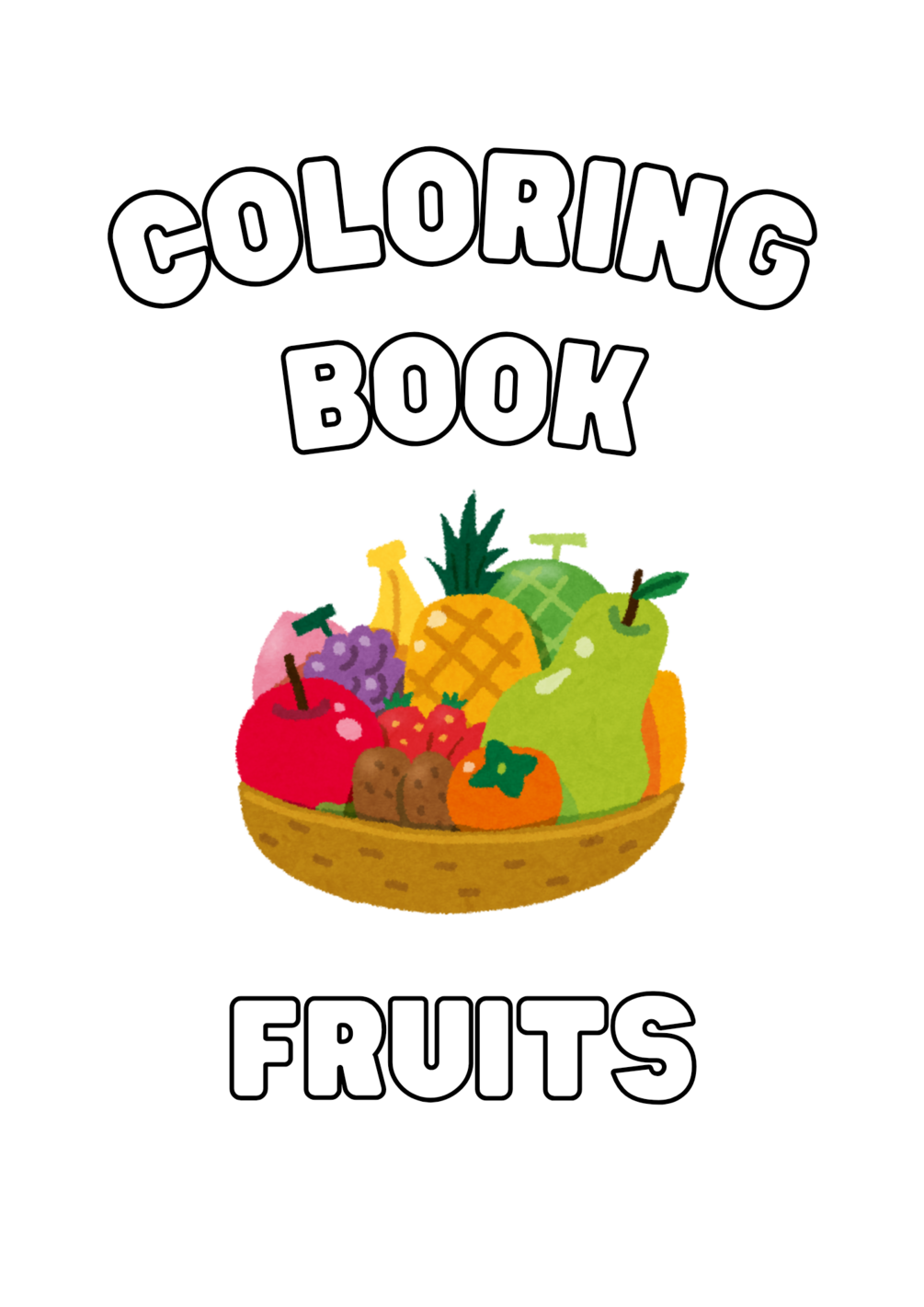 Fruits coloring book for kids