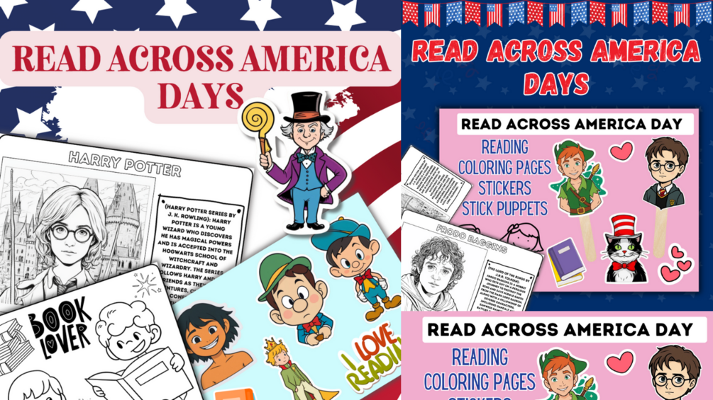 Read Across America Days | reading | coloring Pages | stick puppets ...