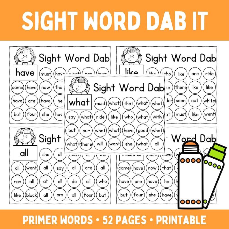 👀🔤 Sight Words Worksheet Pack – Printable Activities for Kindergarten