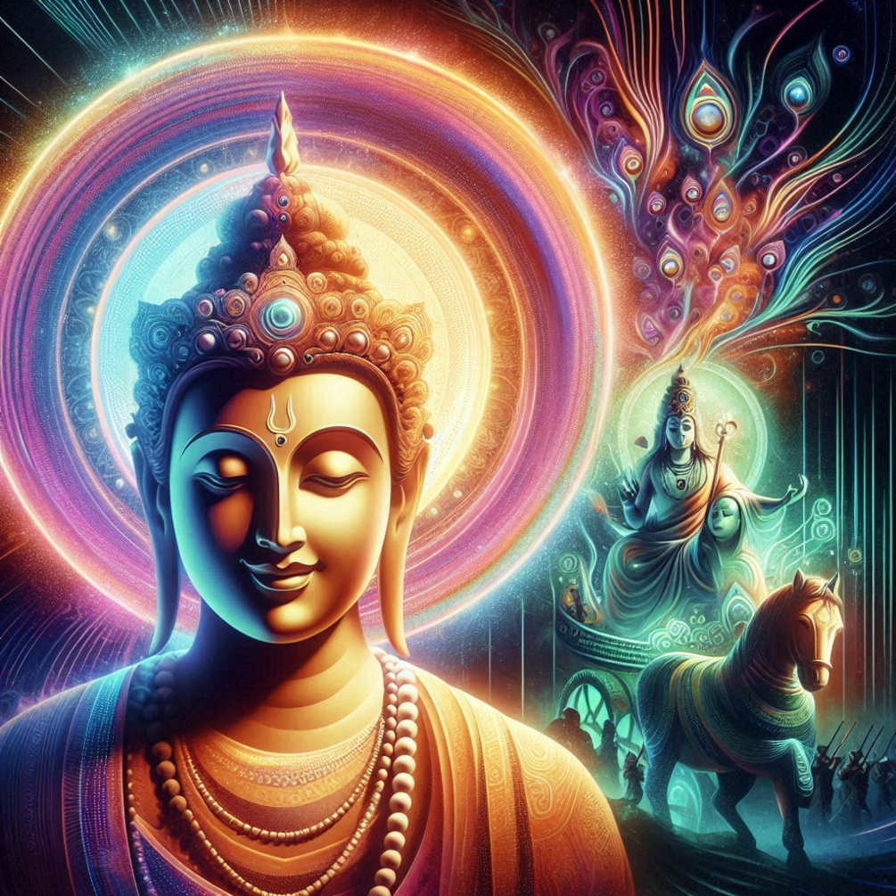 Divine Harmony: Buddha, Vishnu, and the Wheel of Time #Buddha #Vishnu #Hinduism #Buddhism # ...