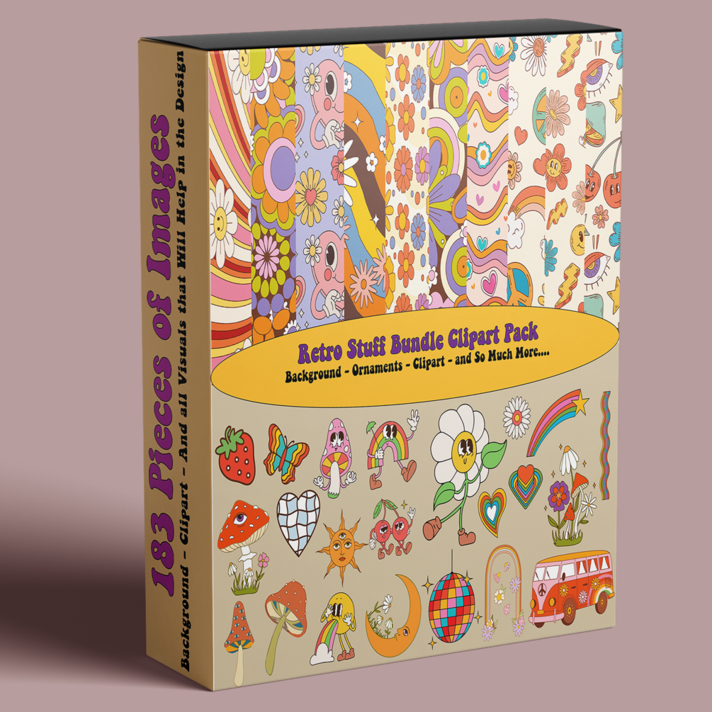 Retro Design Clipart Pack, Starter Design Pack