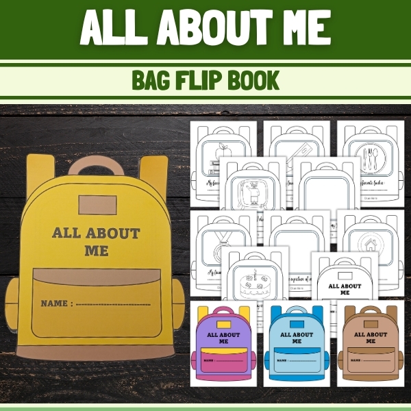 Back to School Craft | All About Me Bag Backpack | First Week of school ...