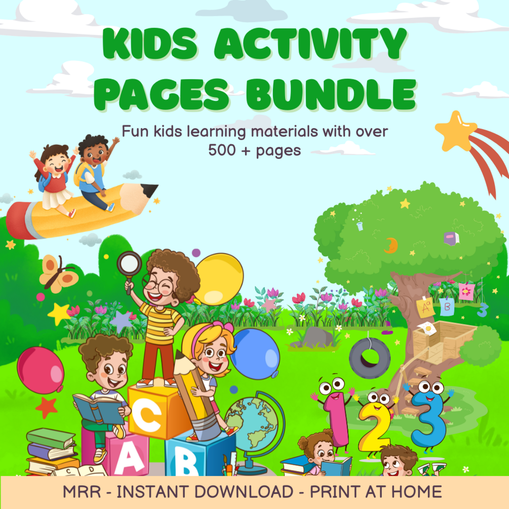 Kids Activity Pages Bundle | Ages 3 - 6 years old