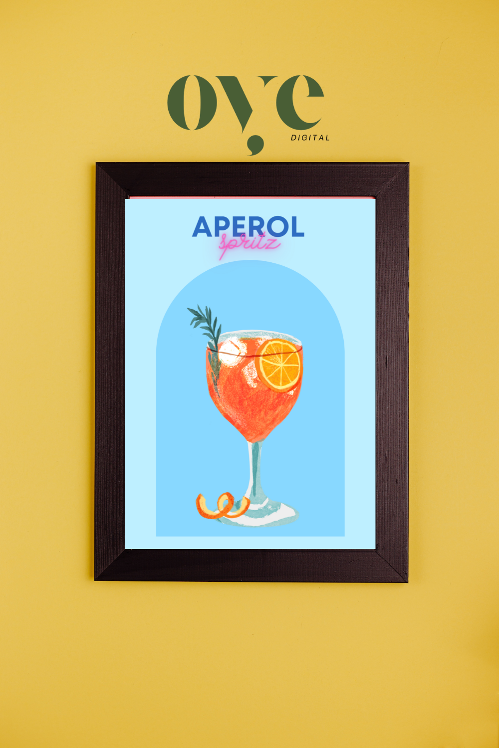 Aperol Spritz Digital Poster Print – Modern Cocktail Wall Art for Home ...