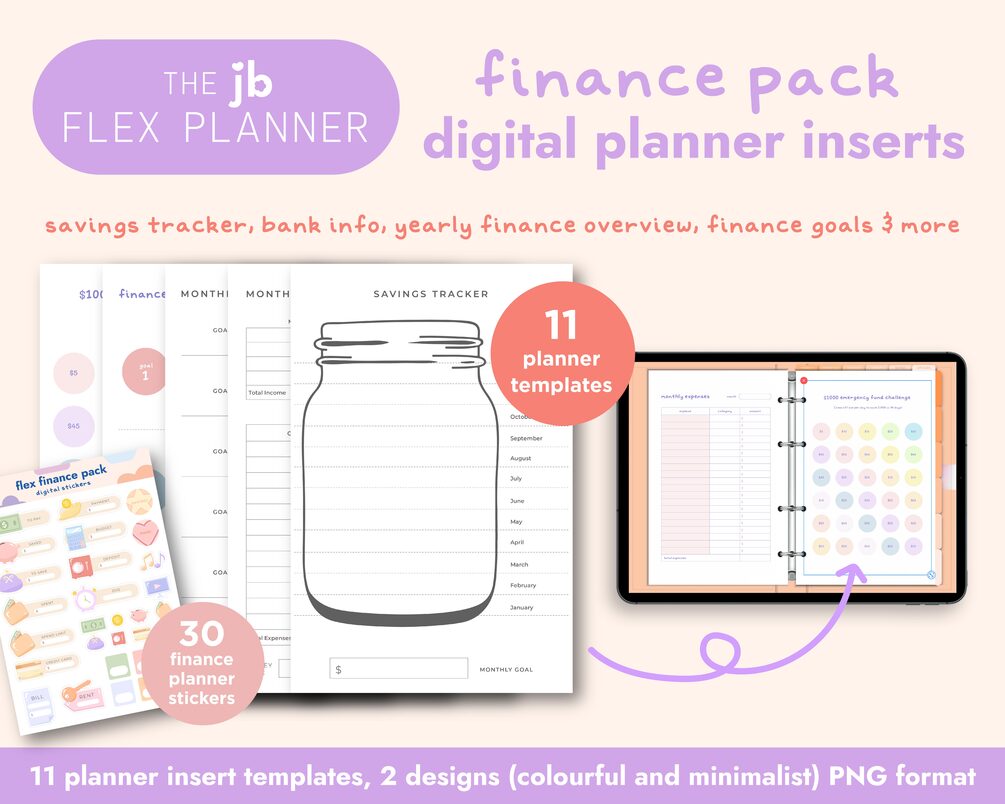 Digital Finance Planner Inserts for Digital Planning Template Pages for ...
