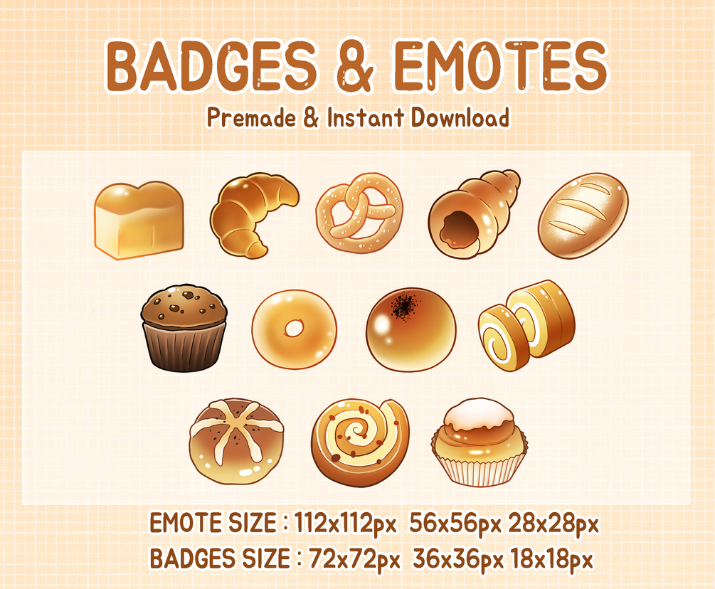 Twitch bread sub badges and emotes.