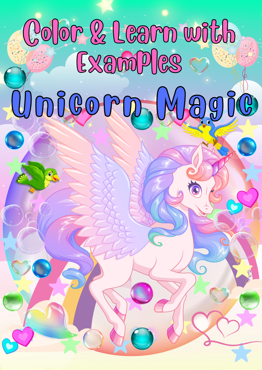 coloring book : Unicorn - Copy & Color Based on Sample for Kids