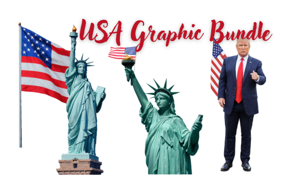 USA Graphic Bundle | Patriotic Digital PNG Collection