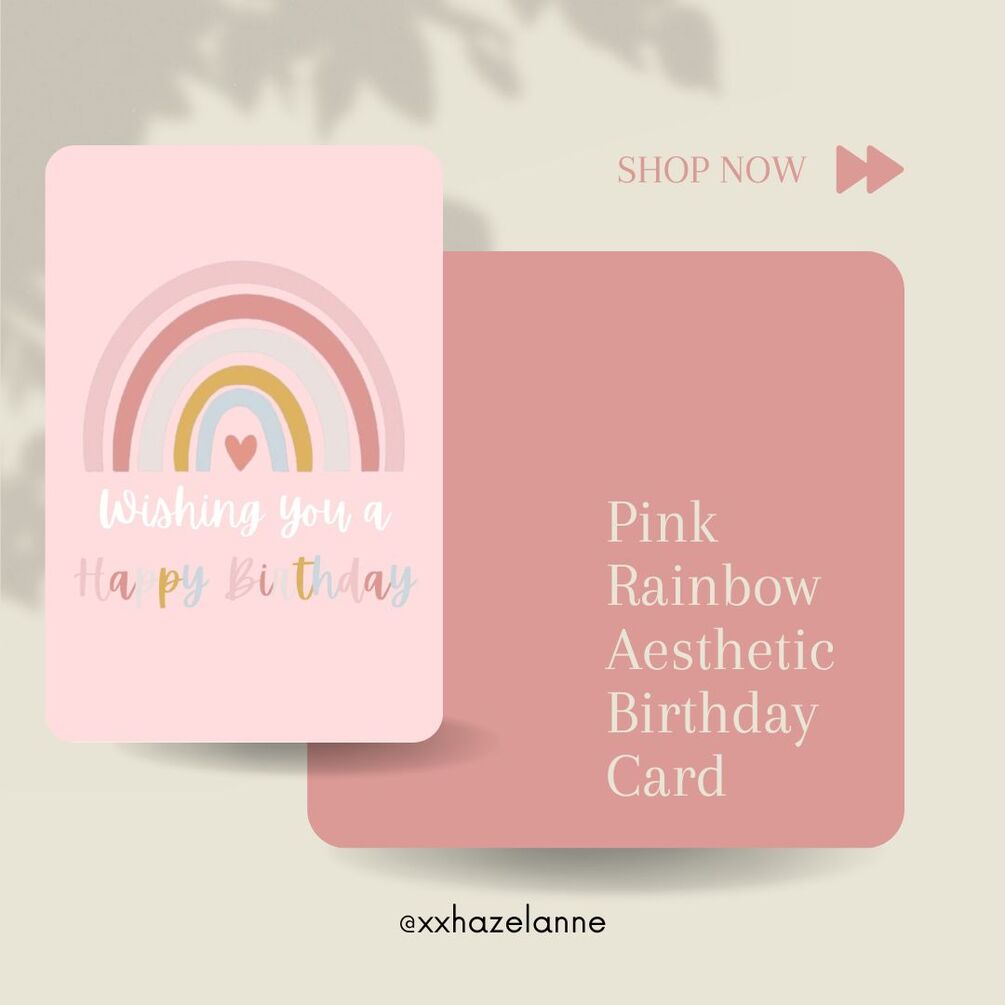 Pink Rainbow Birthday Card Theme