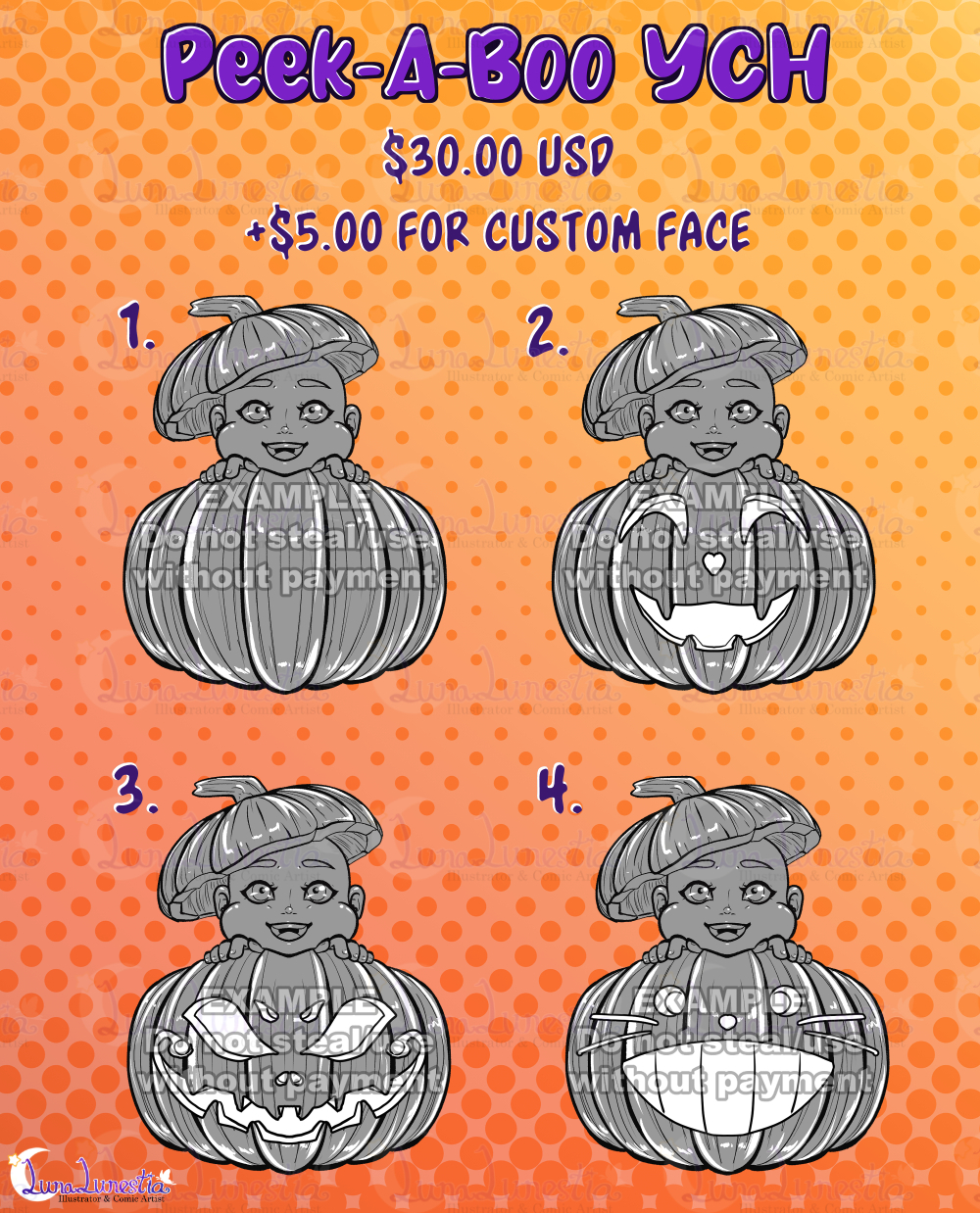 Chibi YCH: Peek-A-Boo 🎃