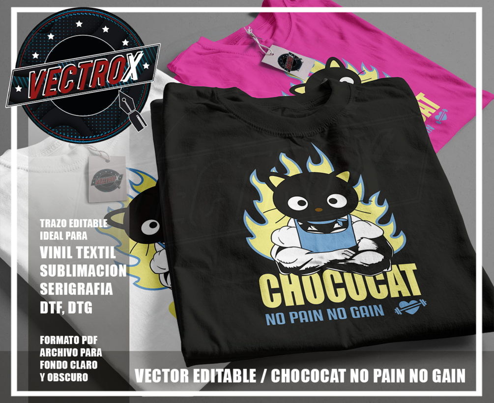 Vector Editable - Chococat No Pain No Gain