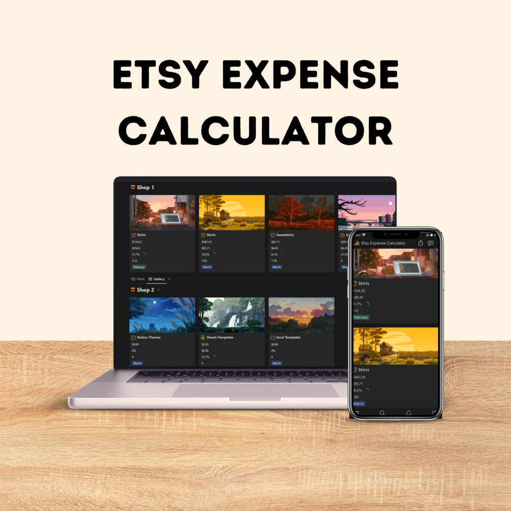 Etsy Expense Calculator for Notion