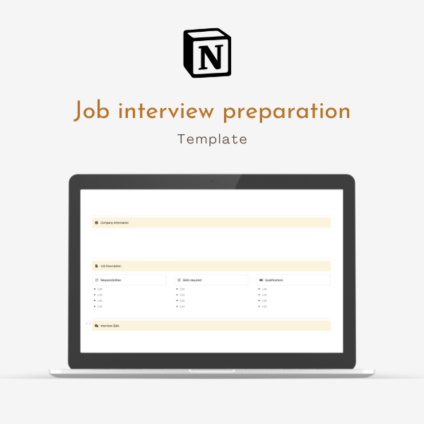 Job interview Notion template