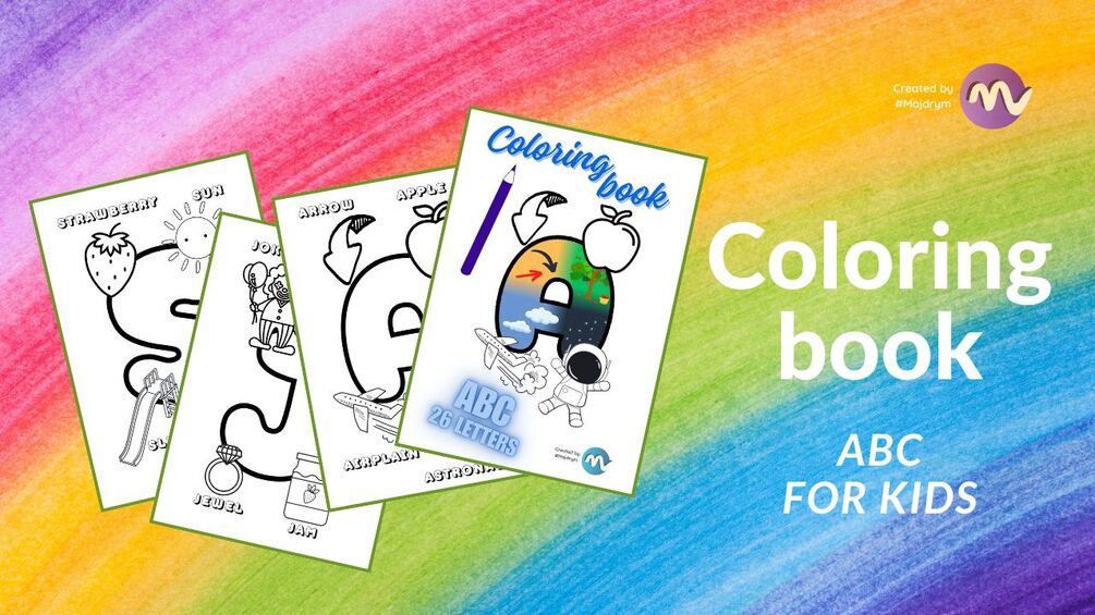 Coloring Book - ABC - Activity book - A4 printable download