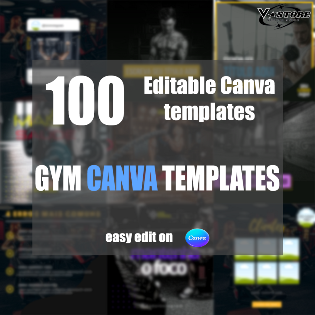 ⚫[CANVA TEMPLATES] 100 GYM Editable Canva Templates⚫