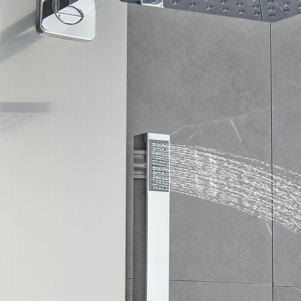 Shower Panel System - Brushed Finish - Head Shower, Hand Shower - 2Pcs ...