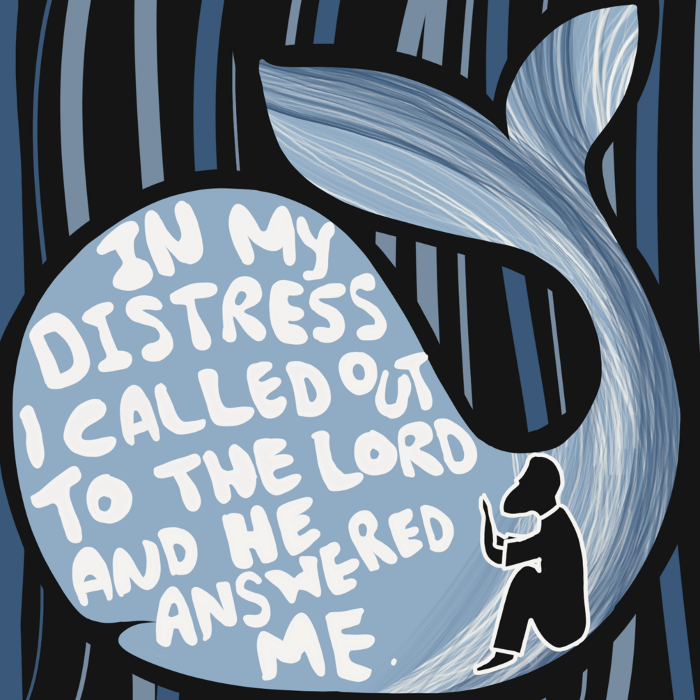 Jonah Inside the Fish – Printable Scripture Art (Jonah 2:2) “In my ...