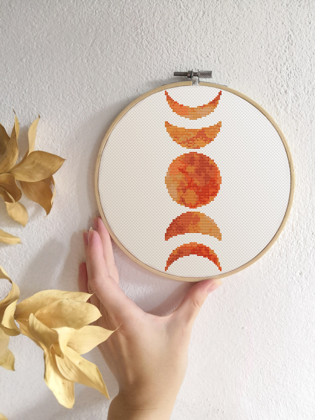 Moon cross stitch pattern Modern cross stitch PDF Counted cross stitch ...