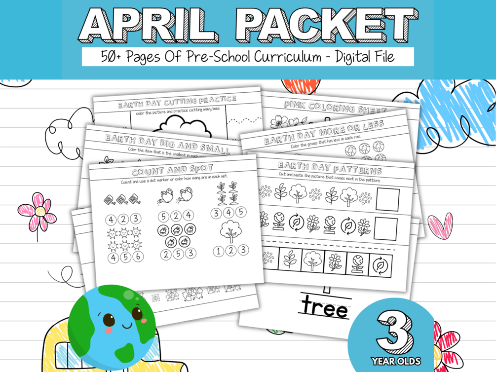 Preschool April Packet Age 3, Preschool Curriculum, Pre-K Curriculum ...