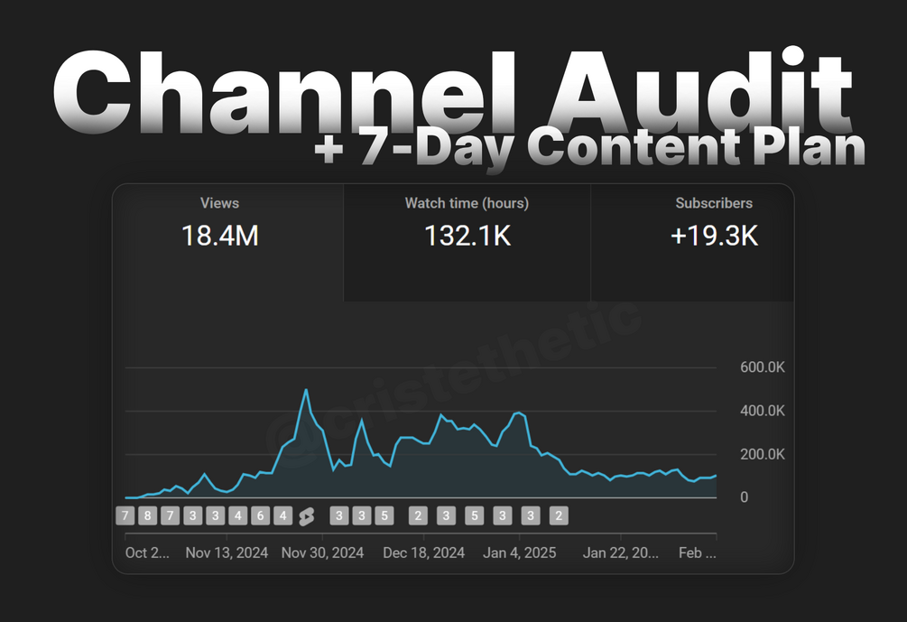 YouTube Channel Audit + 7-Day Content Plan to 10x Your Views & Stop Burnout