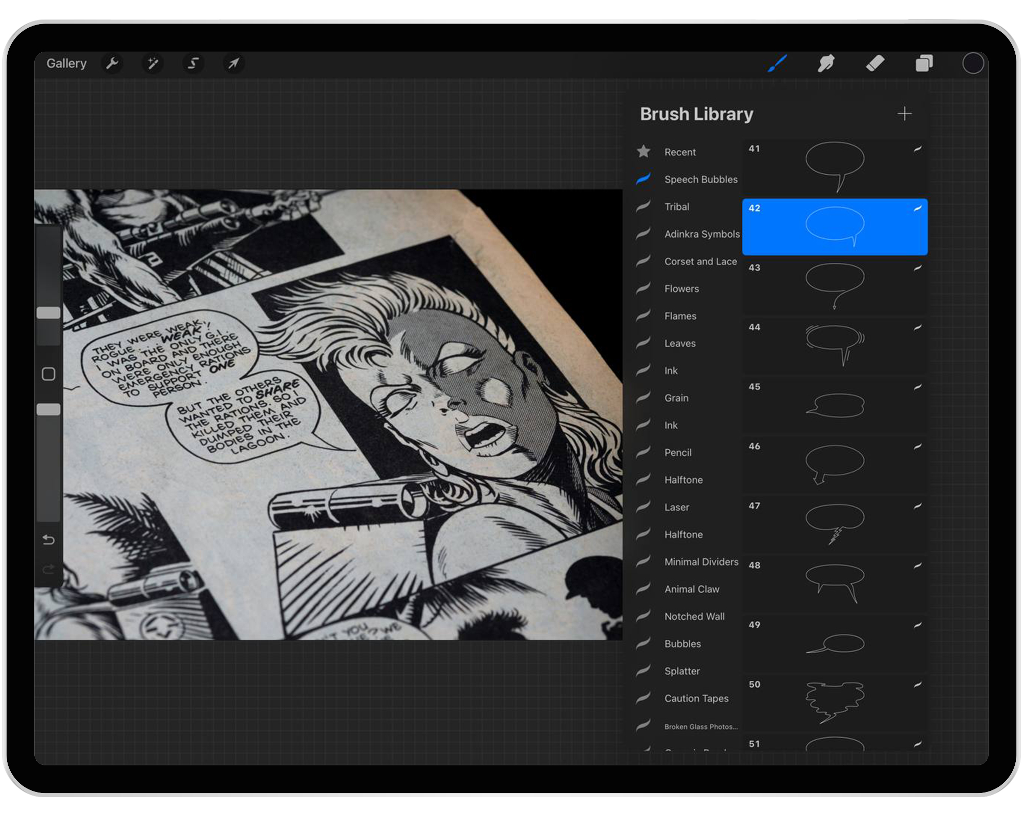 60 Procreate Manga Speech Bubbles Stamp Brushes Collection