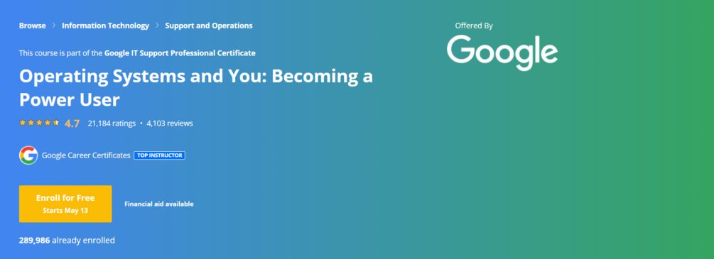 Google Operating System Coursera Course (Notes)
