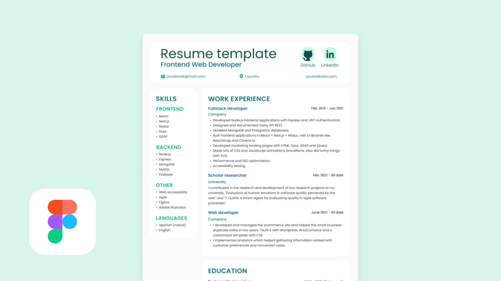 Figma resume template