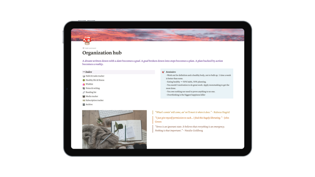 Personal Organization Hub