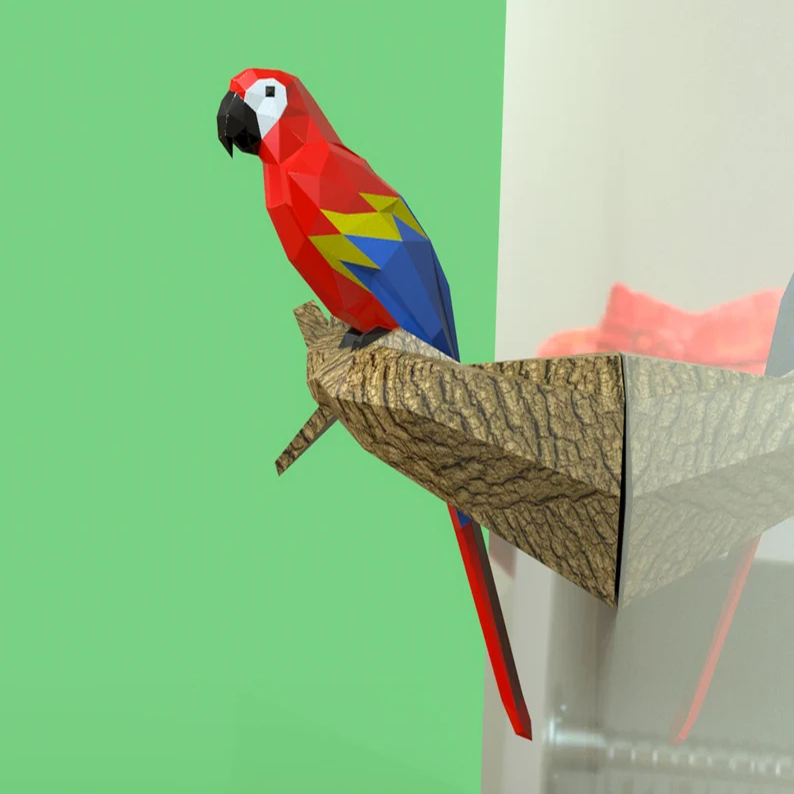 Parrot on branch 3D PaperCraft