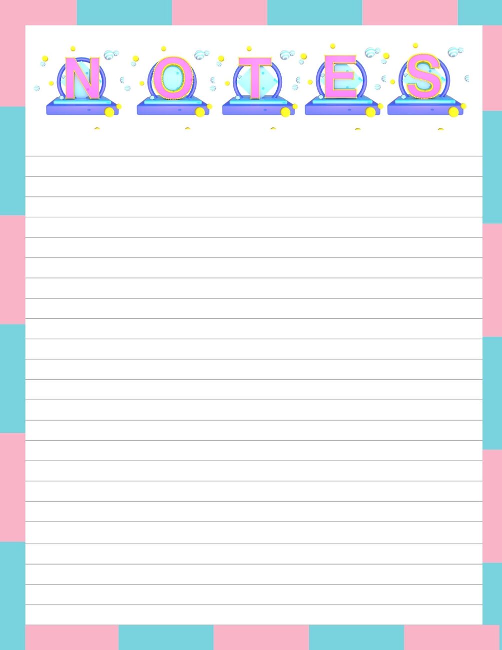 Bubblegum Note Page Pack