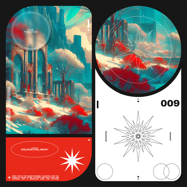 A Walk In Enchanting Snow - Premium Vector Assets and Digital Art Print