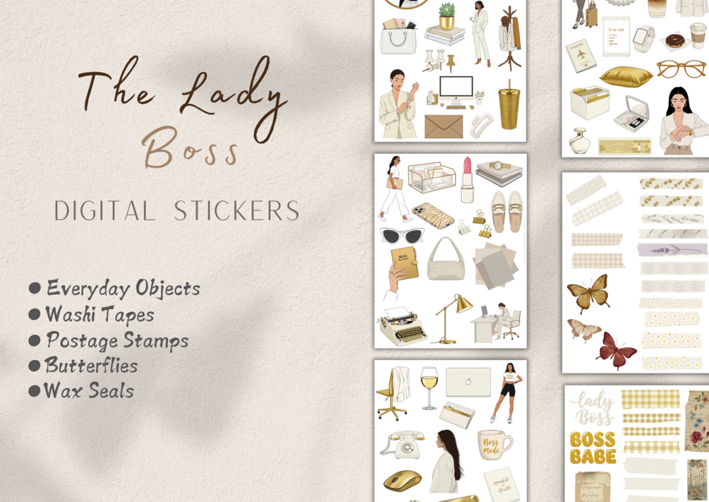 THE LADY BOSS Stickers 2025 | Over 100 Digital Stickers | GoodNotes ...