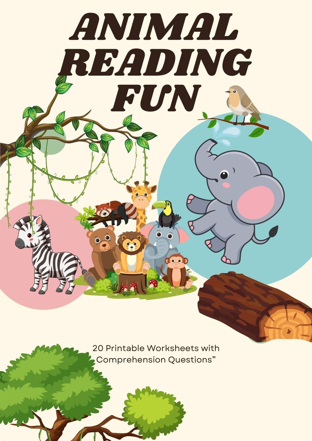 “20 Fun & Easy Animal Reading Worksheets for Kids – Color + Printable Pack”