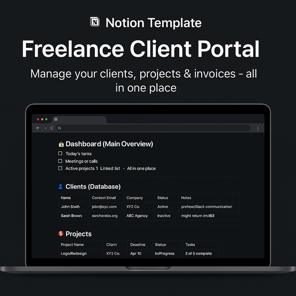 Freelance Client Portal (Notion Template)