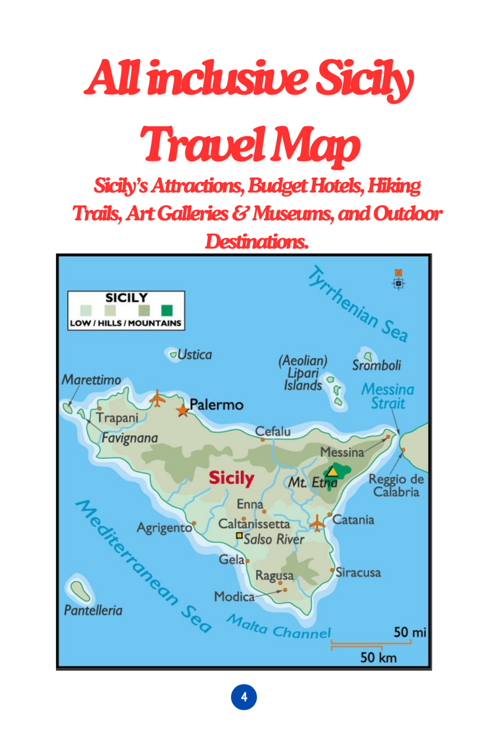 All inclusive Sicily Travel Map