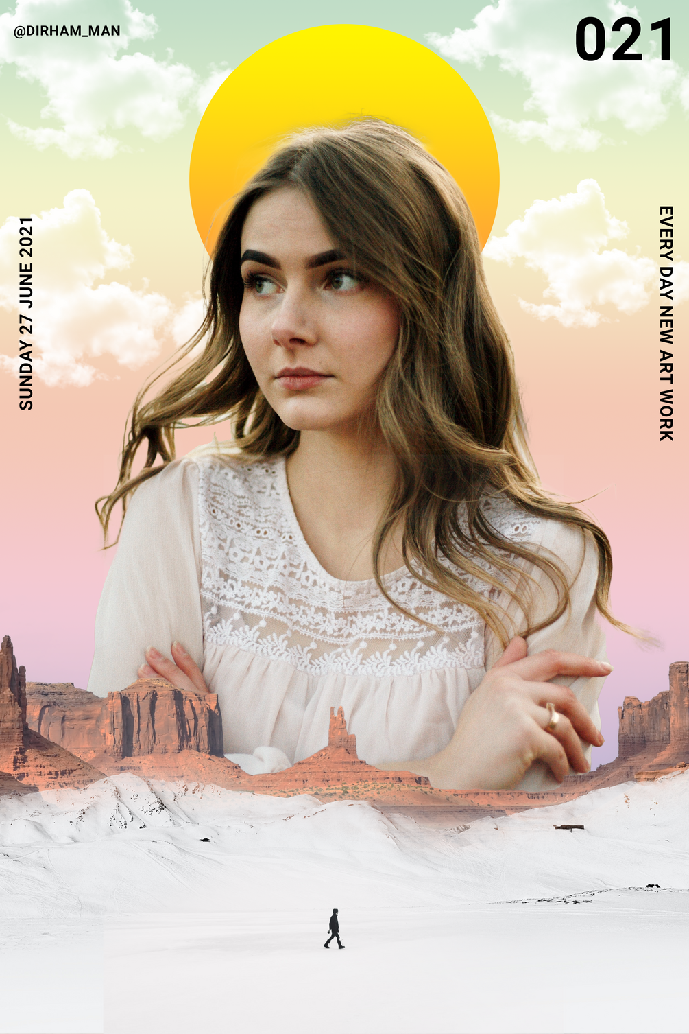 Digital Surrealist Collage Cover Design girl