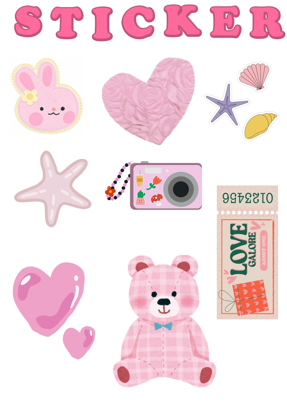 cute pink stickers