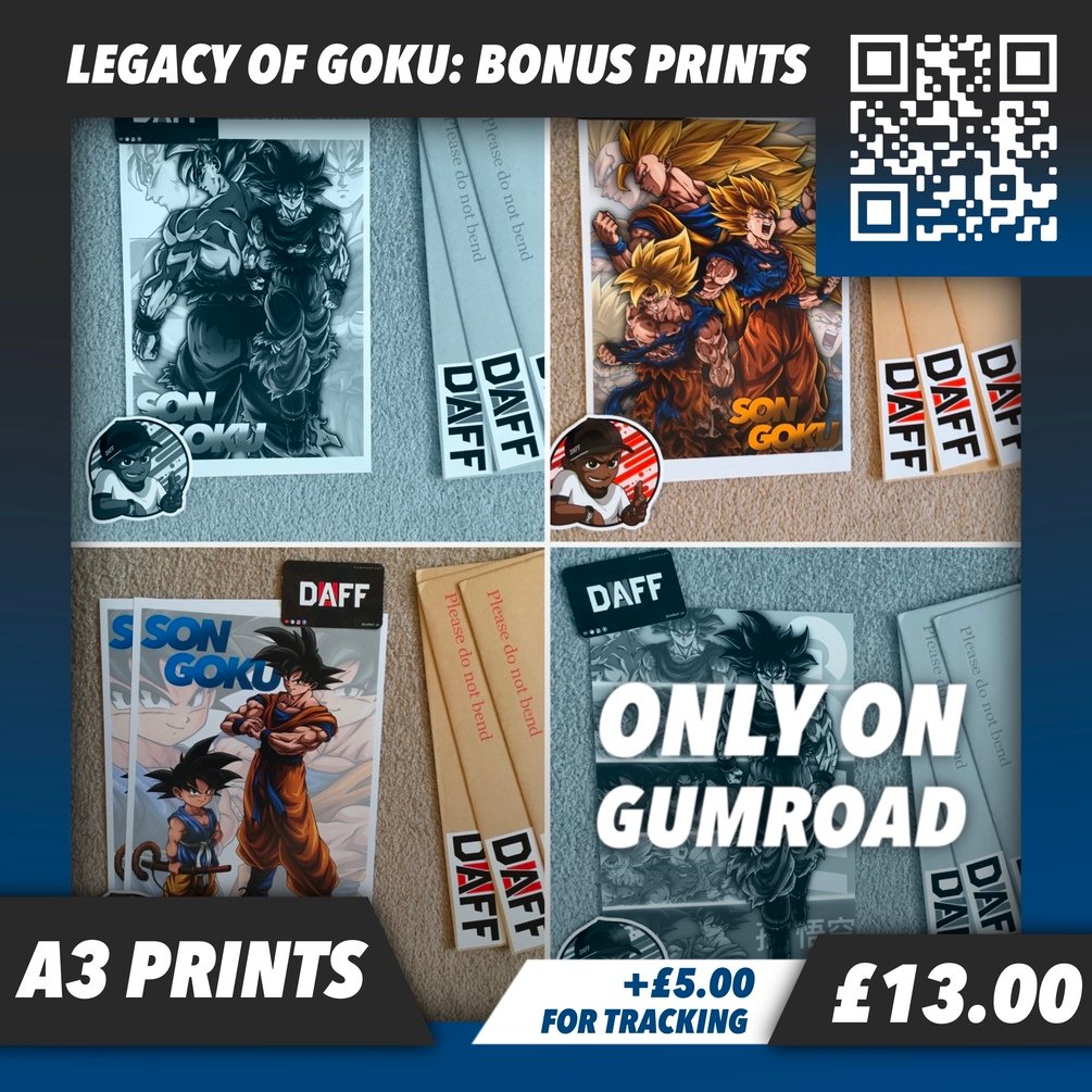 Legacy of Goku Poster Physical Prints (A4 pack)
